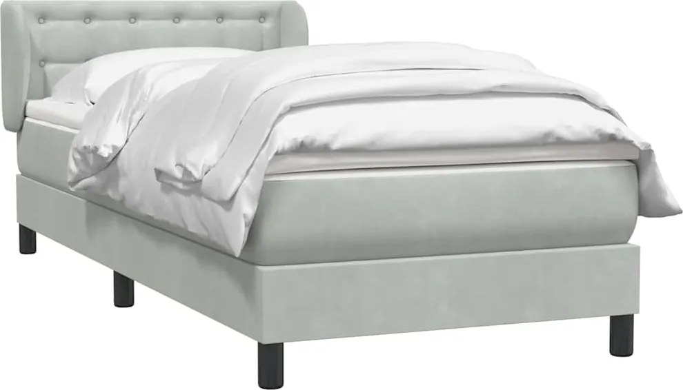Box Spring Postel s matrací Světle šedá 90x220 cm Samet 3317889