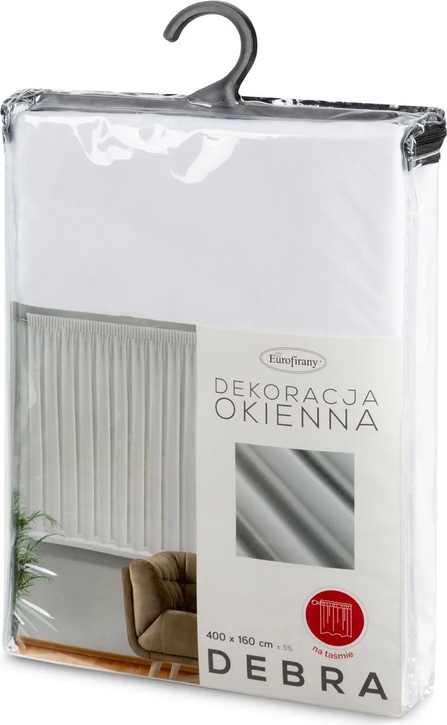 ZÁCLONA NA PÁSCE DEBRA 400X160 CM BÍLÁ