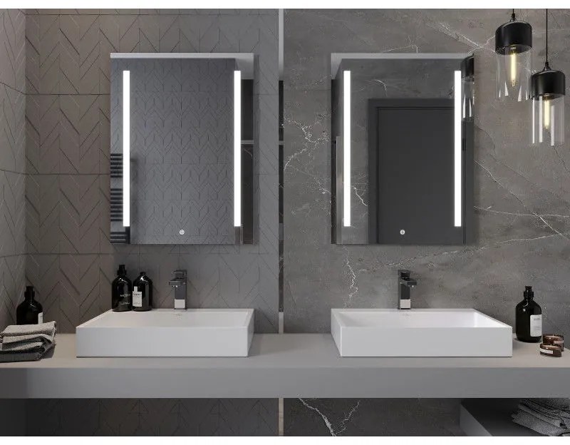 Mexen Remi, LED koupelnové zrcadlo s podsvícením 60x80 cm, 6000K, ochrana proti zamlžování, 9804-060-080-611-00