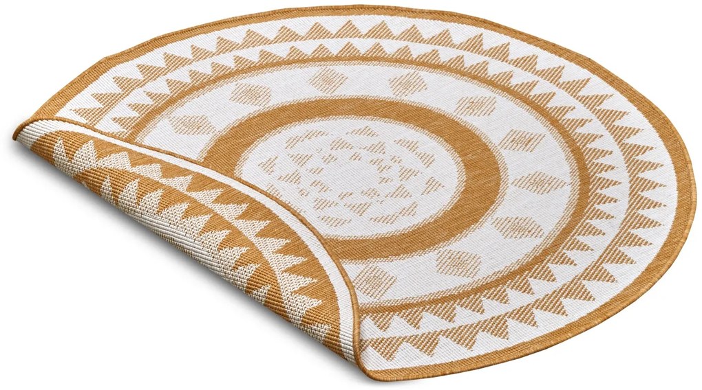 NORTHRUGS - Hanse Home koberce Kusový koberec Twin Supreme 105790 Jamaica Ochre kruh – na ven i na doma - 140x140 (průměr) kruh cm