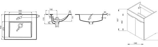JIKA H4536121763001 - Koupelnová skříňka s umyvadlem CUBE 60,7x55 cm bílá