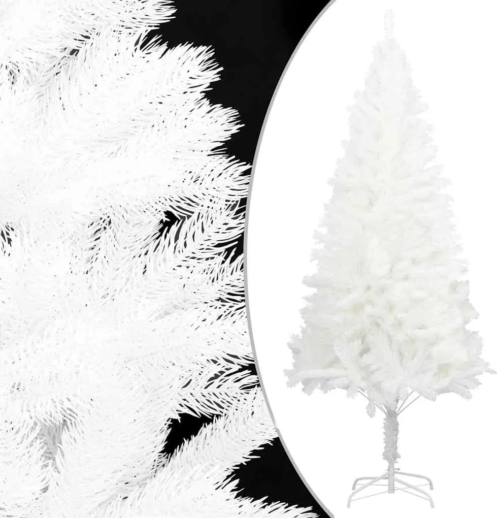Umělý vánoční stromek s LED a sadou koulí bílý 210 cm 3077549