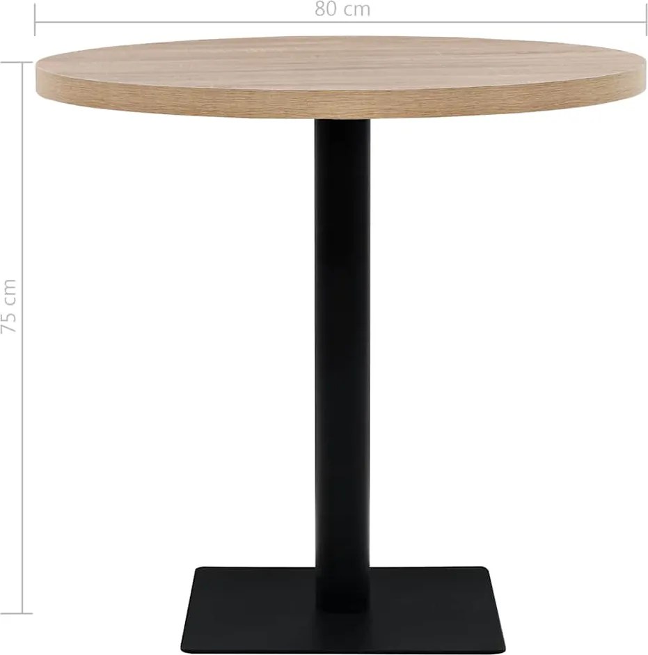 Bistro stůl MDF a ocel kulatý 80 x 75 cm 245613