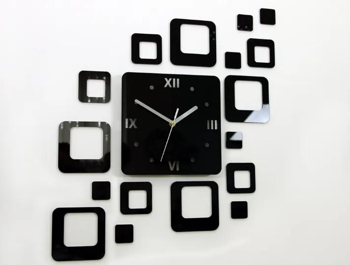 M.Clock Nástěnné akrylové hodiny 52x60cm různé barvy Barva: černá