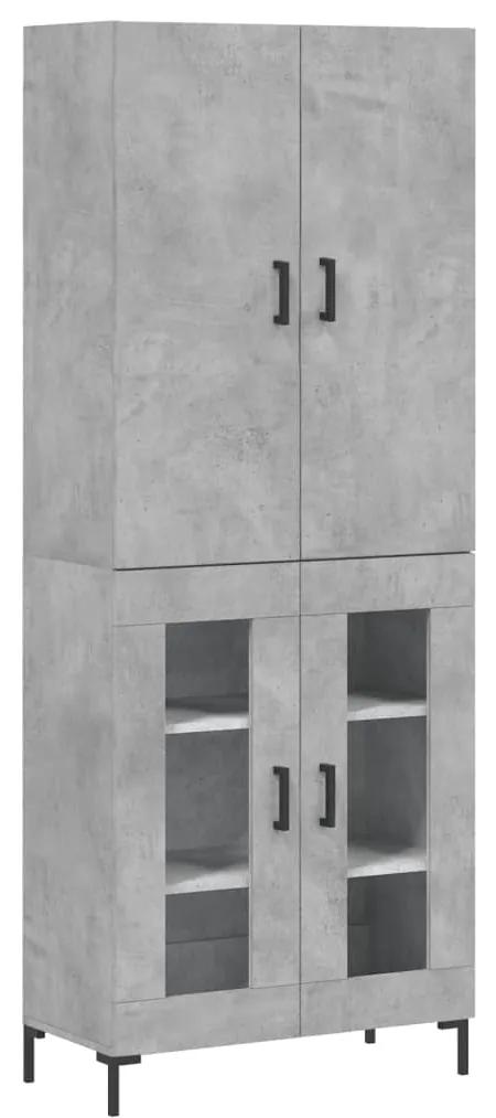 Skříň highboard betonově šedá 69,5x34x180 cm kompozitní dřevo,  3195735