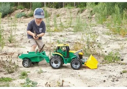 Lena Traktor se lžící 60cm a přívěsem 45cm plast v krabici