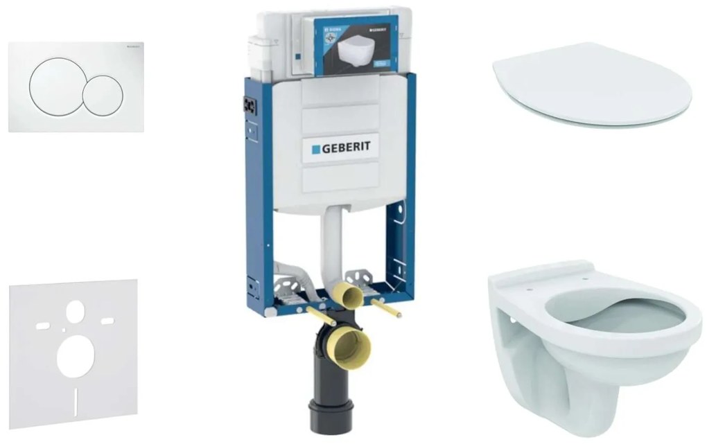 Geberit Kombifix - Set předstěnové instalace, klozet Alpha se sedátkem, tlačítko Sigma01, alpská bílá 110.302.00.5 ND1