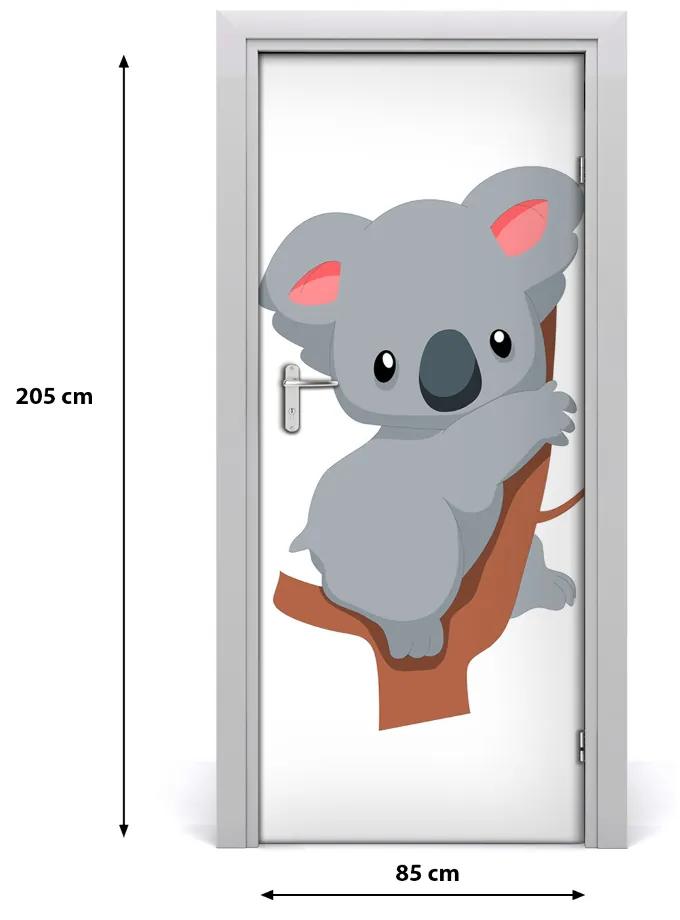 Samolepící fototapeta na dveře Panda na dřevě 85x205 cm