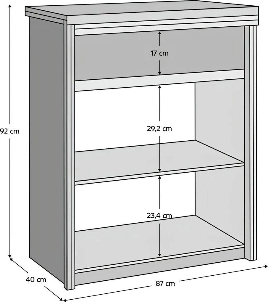 Komoda 2D1S, dub sonoma, NORTY TYP 9