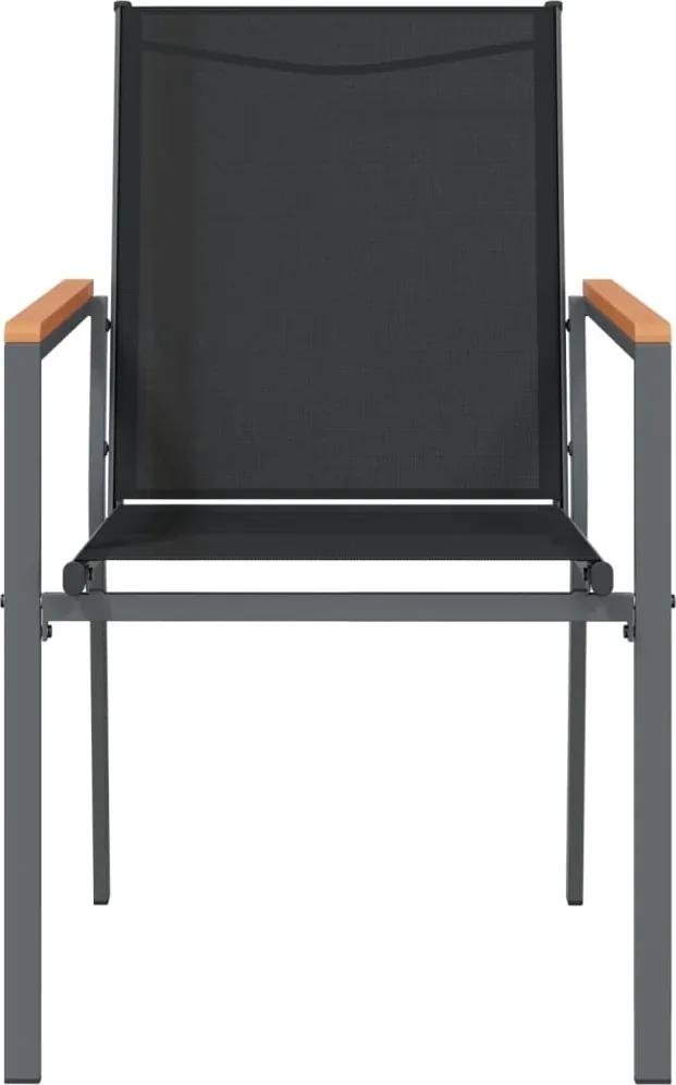 vidaXL Zahradní židle 4 ks černé 55 x 61,5 x 90 cm textilen a ocel [3187085]