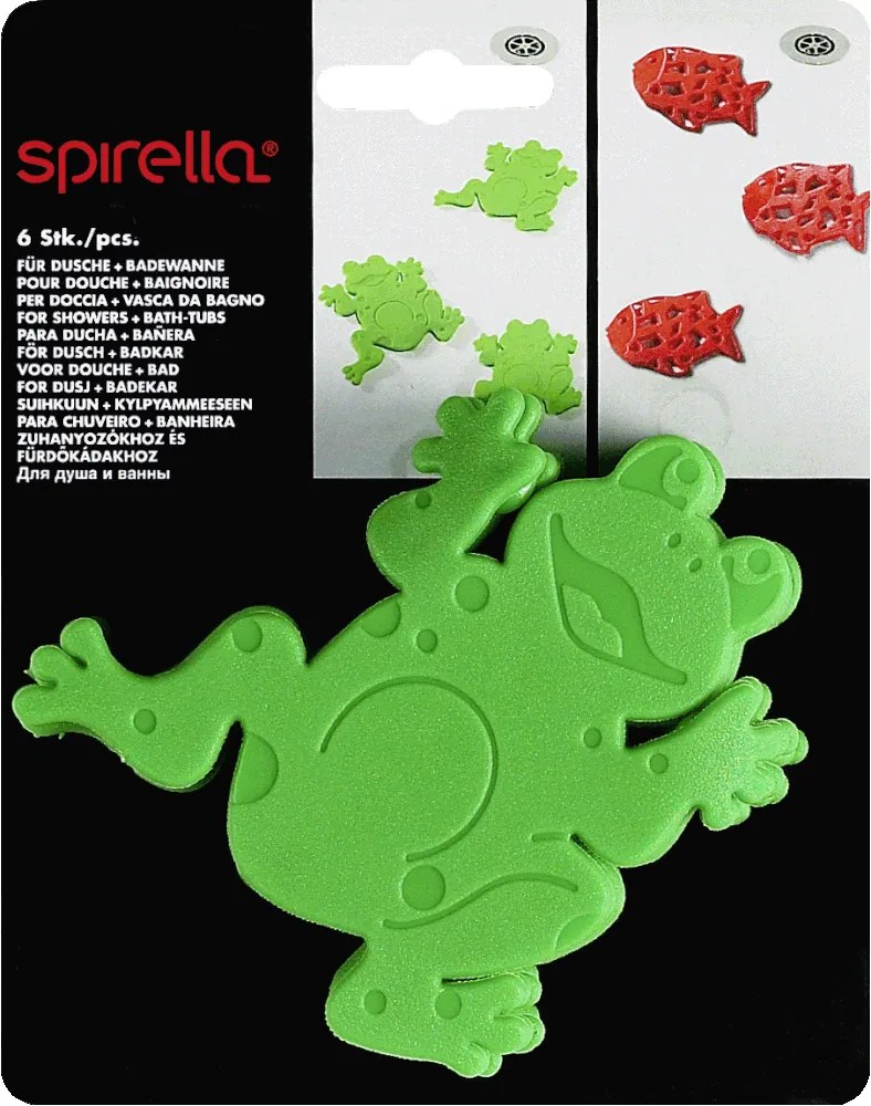 Dětské protiskluzové podložky v sadě 6 ks do vany 12x11 cm Frogtime – Spirella