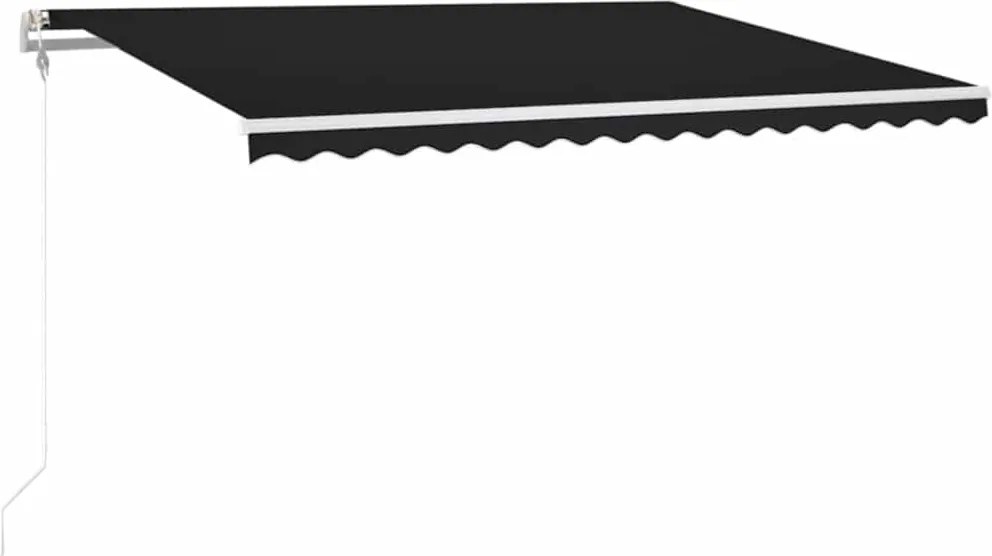 Automatická markýza LED a senzor větru 400 x 300 cm antracitová 3068914