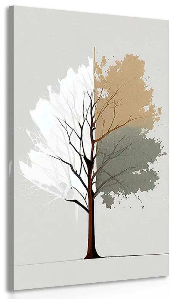 Obraz trojbarevný minimalistický strom - 50x100