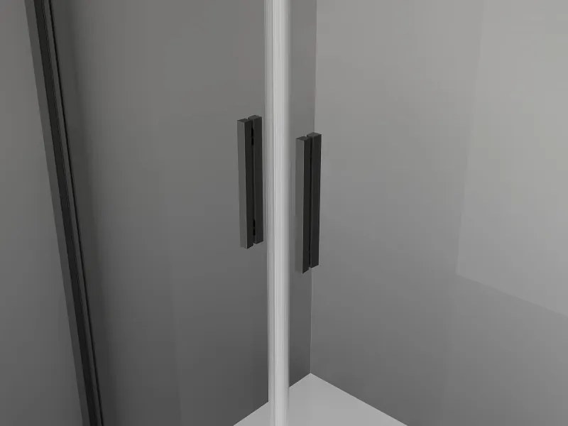Mexen Exo dvojité sprchové dveře výkyvné 70 cm, transparentní, černé - 8182-070-000-70-00