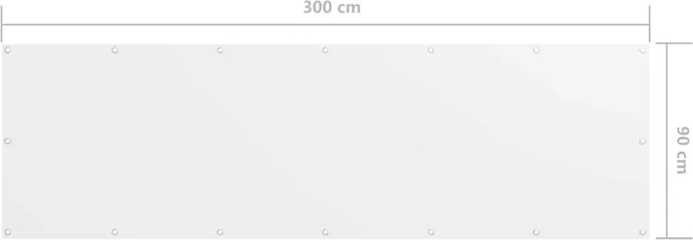 Balkónová zástěna bílá 90 x 300 cm oxfordská látka 134892