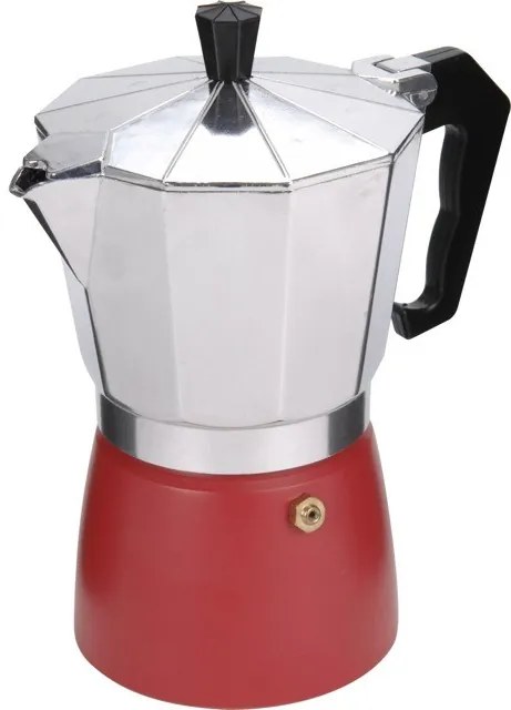 Hliníkový kávovar v červené barvě ESPRESSO, 18x16x10 cm, 300 ml