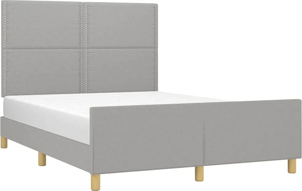 Rám postele bez matrace světle šedý 140 x 200 cm textil 3124976