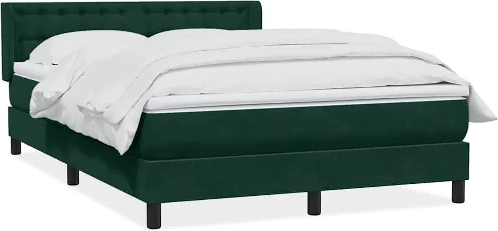 Box spring postel s matrací tmavě zelená 160x220 cm samet 3318498