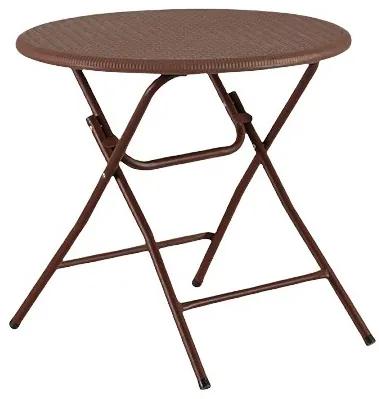 Kavárenský stolek koktejlový průměr 80 cm - IMITACE RATANU