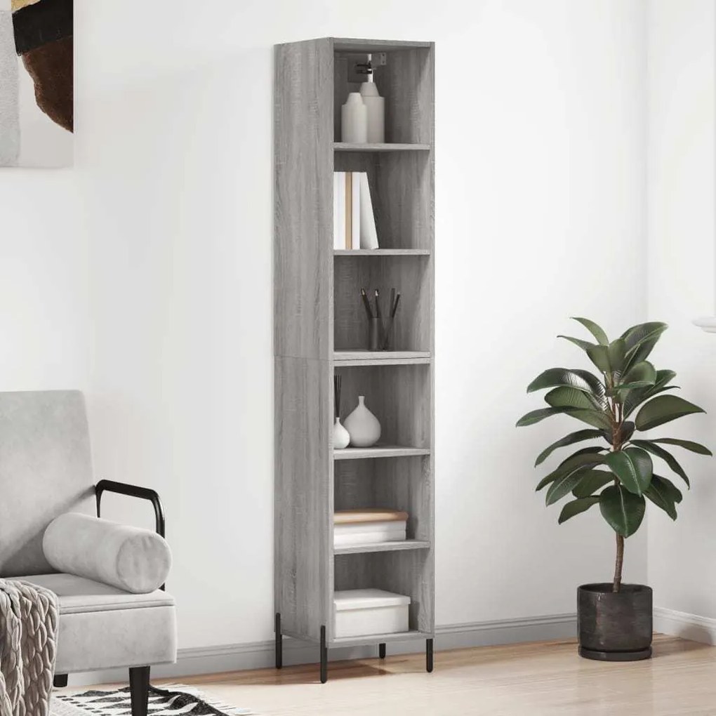 vidaXL Skříň highboard 34,5x32,5x180 cm kompozit [3189838] Barva: Černá