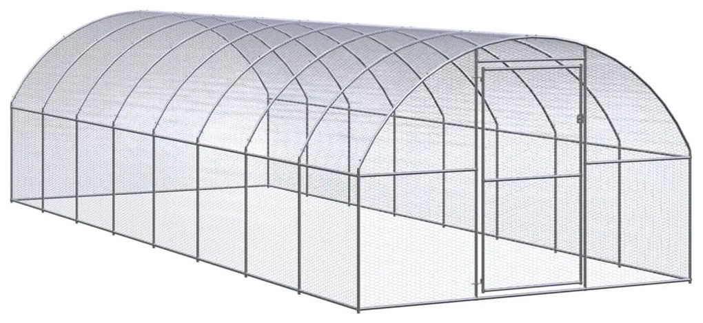 Venkovní klec pro kuřata 3 x 8 x 2 m pozinkovaná ocel 3095466