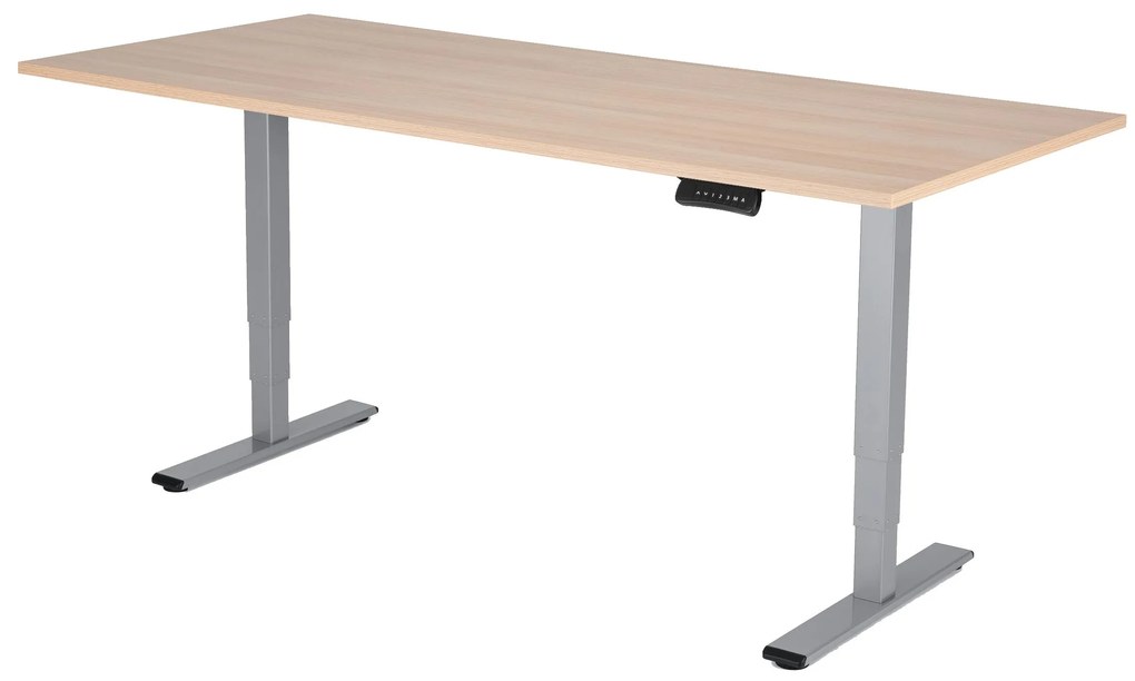 Výškově nastavitelný stůl Liftor 3segmentové nohy šedé,   deska 1800 x 800 x 25 mm dub sorano