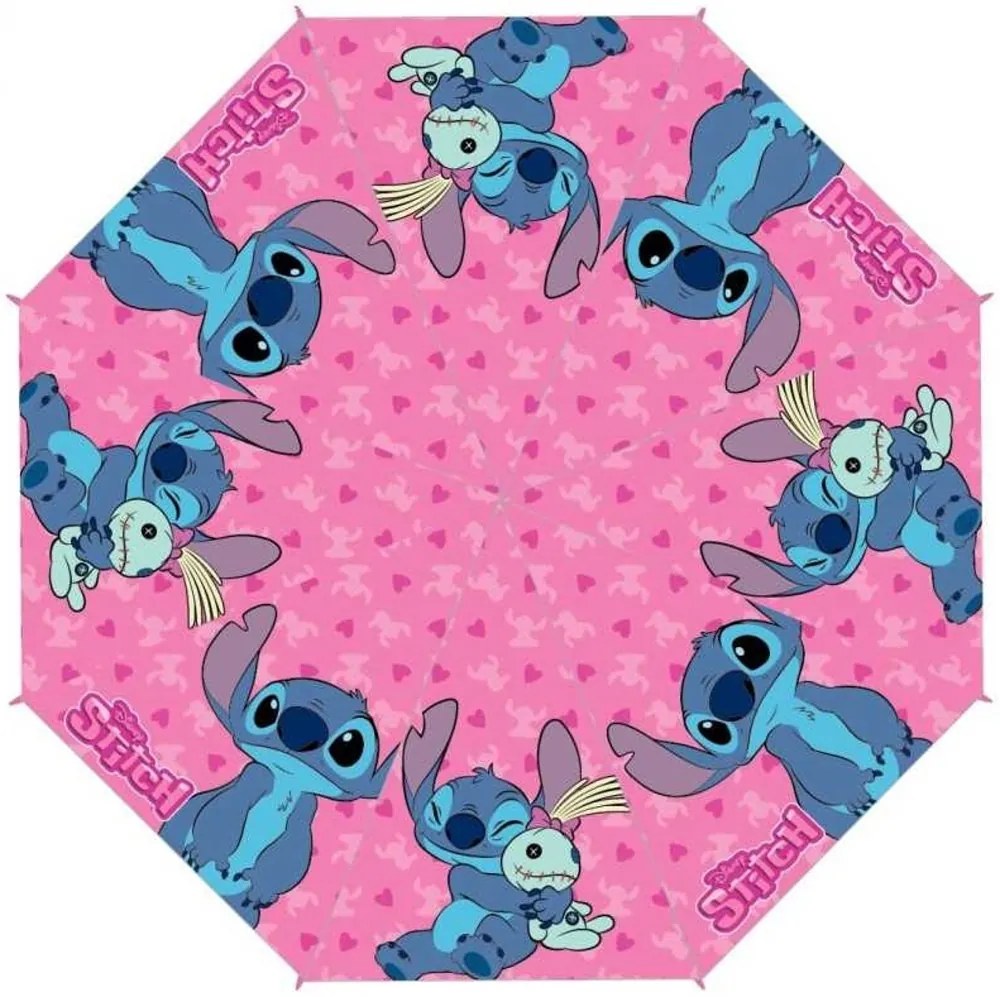 Dívčí skládací deštník Lilo & Stitch - průměr roztaženého deštníku 90 cm, složený 24 x 5,5 cm