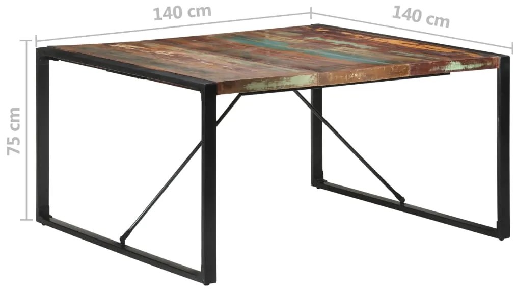 vidaXL Marketos Jídelní stůl 140 x 140 x 75 cm masivní recyklované dřevo