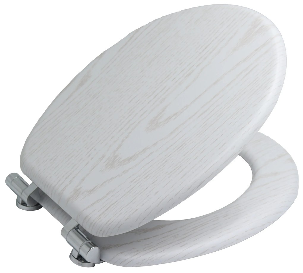 BISK Erga, toaletní WC sedátko z MDF s pomalým zavíráním, bílá, ERG-08222