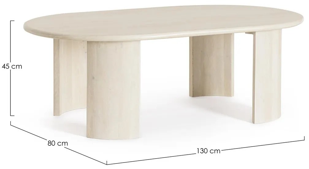 BIZZOTTO Konferenční stolek ORLANDO 130x80 cm světlý 0747026