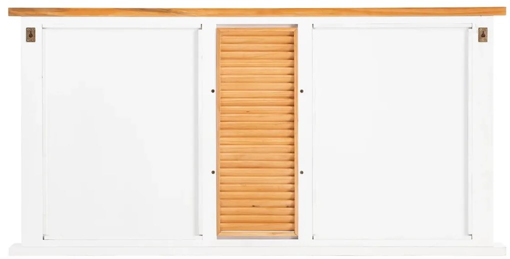 furniture-nabytek.cz - 2dílná koupelnová sada Caprino, masivní borovice/MDF, lakovaná, bílá/hnědá
