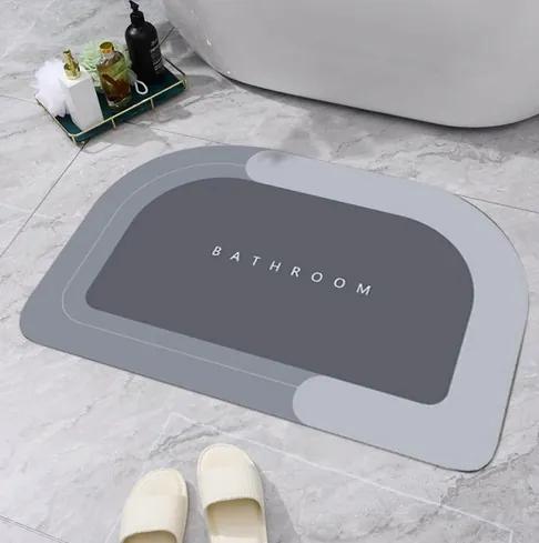 Rychleschnoucí koupelnová předložka - půlkruhová Rozměr: 50x80 cm, Varianta: šedá, Bathroom