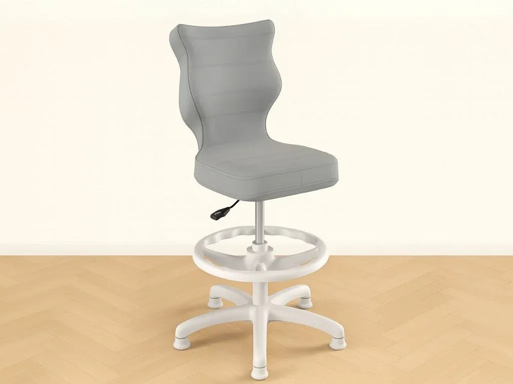 Benlemi Dětský rostoucí stůl STOLLY se dvěma výškami stolu + ergonomická židle ŠEDÁ Zvolte rozměr židle: dítě 133 - 159 cm (výška stolu 71 - 82 cm)