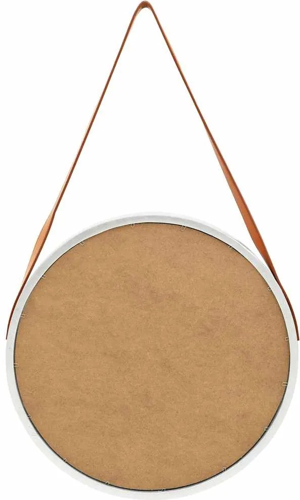 Nástěnné zrcadlo s popruhem 50 cm stříbrné 320366