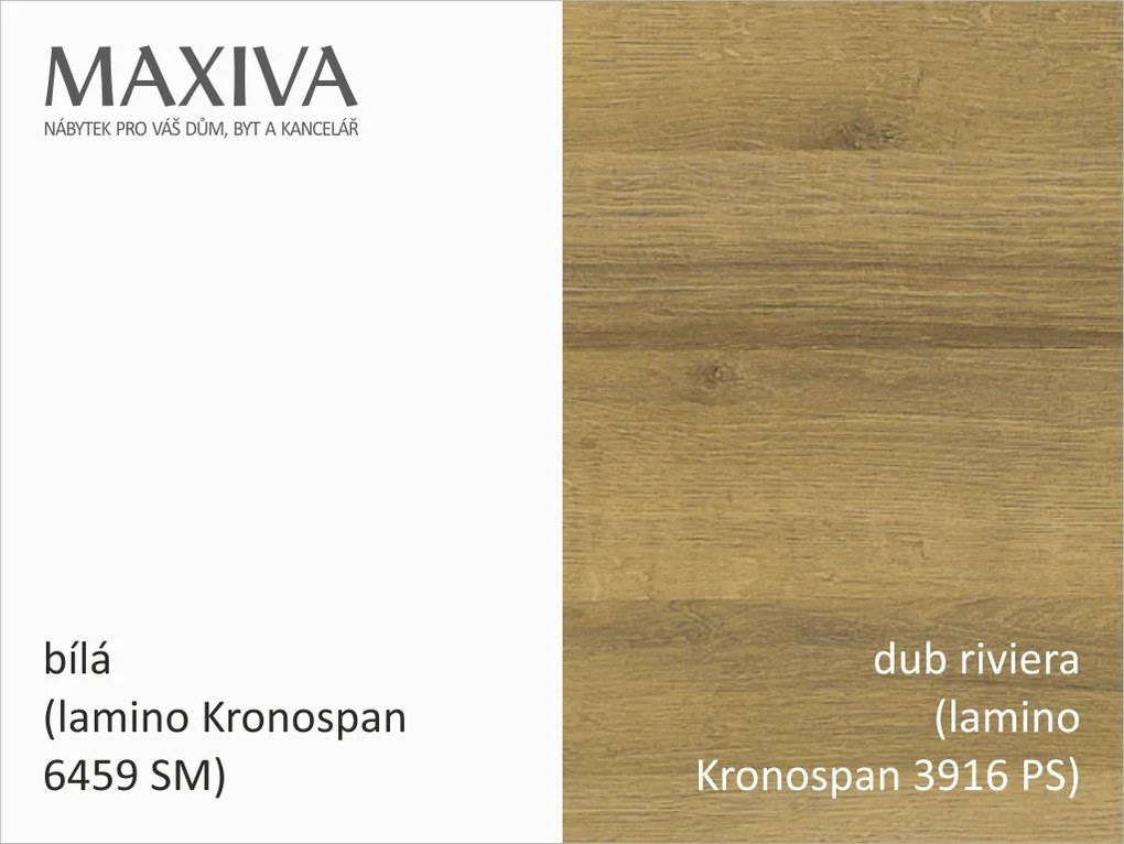 MAXIVA Komoda - STELLA SK100, dub riviéra / bílá