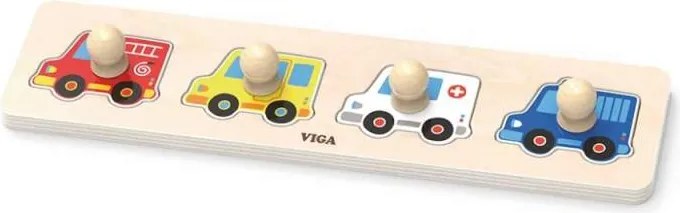 Dřevěné puzzle s úchyty pro nejmenší Viga Auta