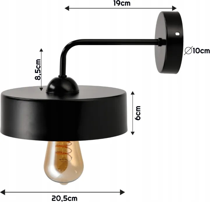 Nástěnná lampa E27 LOFT edison
