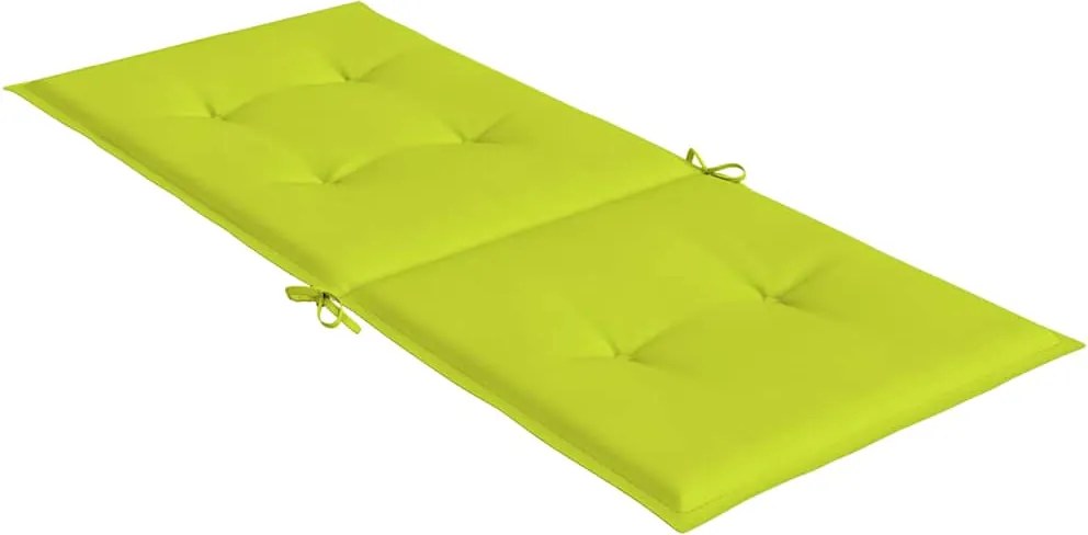 Podušky na židli vysoké opěradlo 4 ks jasně zelené 120x50x3 cm 314120