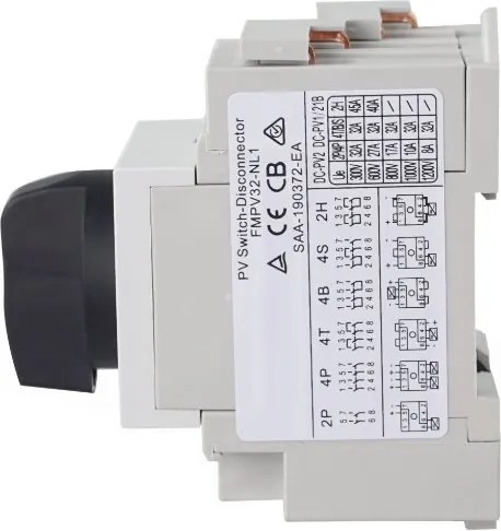 FVE Hlavní odpojovač Adelid APV 4P, otočný 32A 1200V DC
