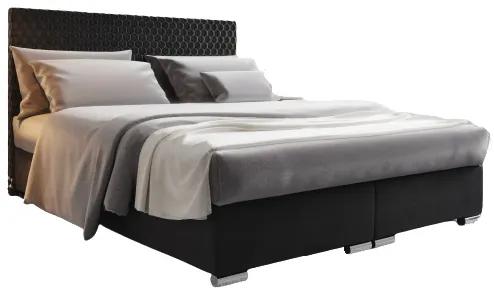 Manželská postel 160 cm Harlan (černá) (s roštem, matrací a úl. prostorem). 1026026