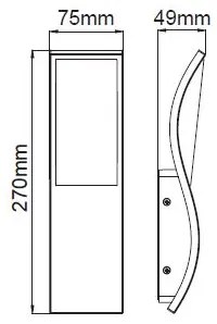 ACA Lighting Zahradní nástěnné LED svítidlo CARVO 7W/230V/3000K/520Lm/120°/IP65, tmavě šedé