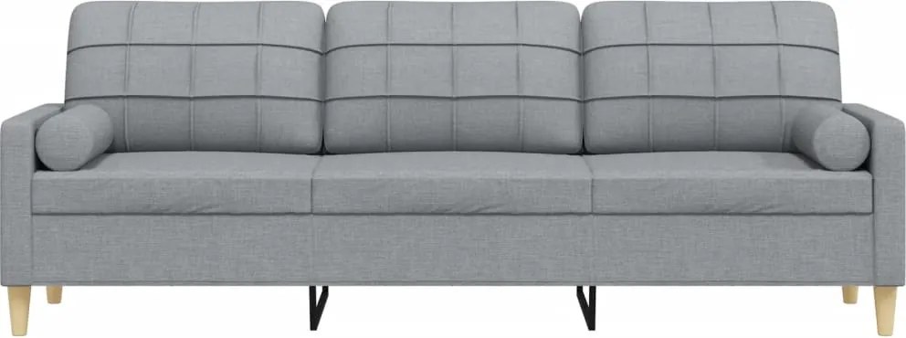 3místná pohovka s polštáři světle šedá 210 cm textil 3278201