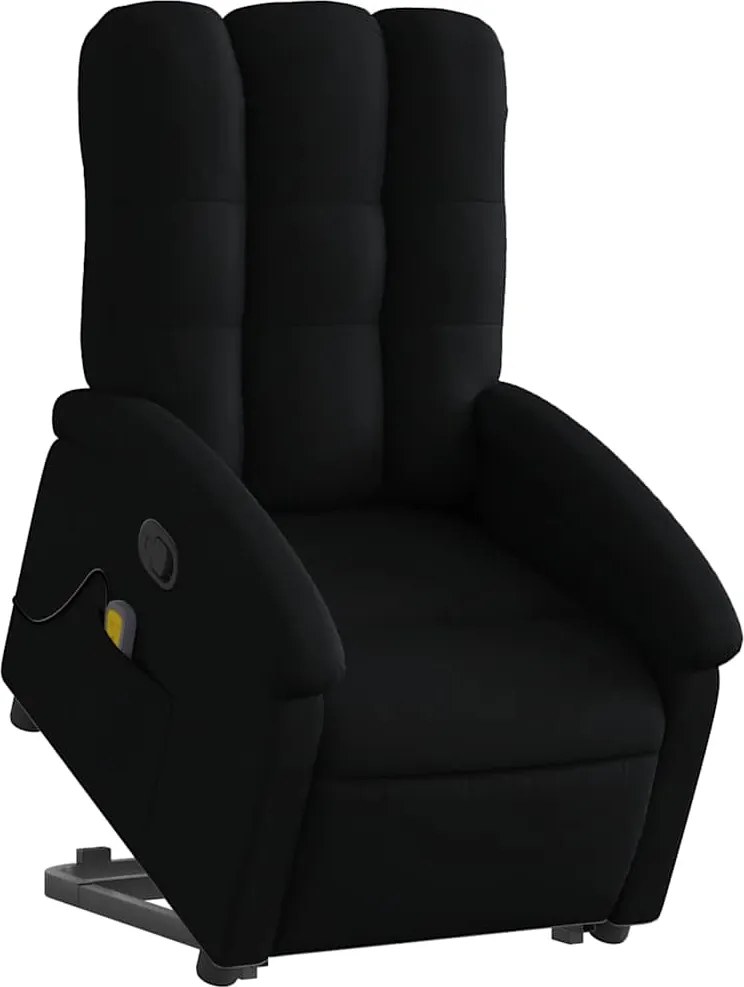 Zvedací masážní polohovací křeslo černé textil 3204106