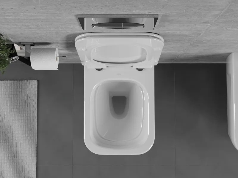 Mexen Margo WC mísa Rimless s pomalu uzavíratelným tenkým sedátkem, duroplast, bílý lesk - 30420800