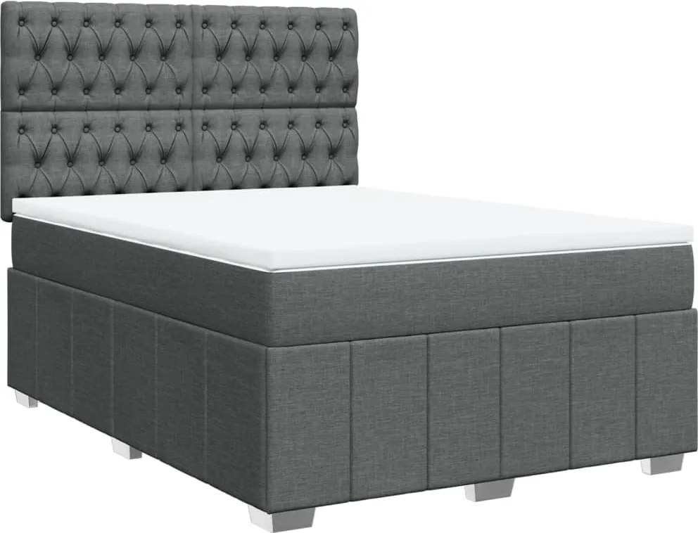 Box spring postel s matrací tmavě šedá 160x200 cm textil 3294027