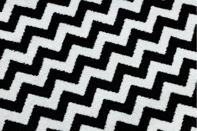 Kusový koberec SKETCH ALEX bílý/ černý - cikcak