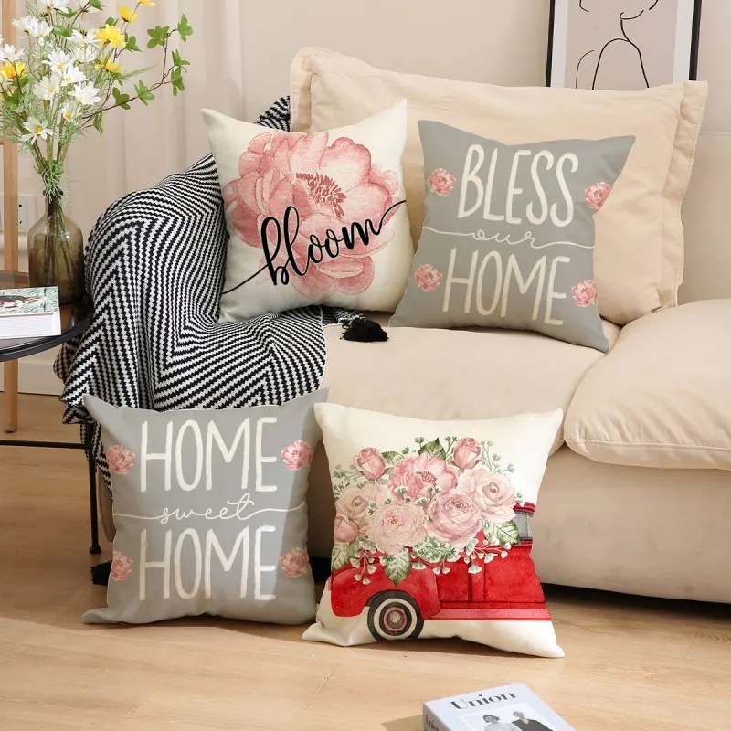 Flamenco Mystique Povlak na polštář 45 x 45 cm, jarní motiv BOHO, jednostranný potisk, 100% polyester
