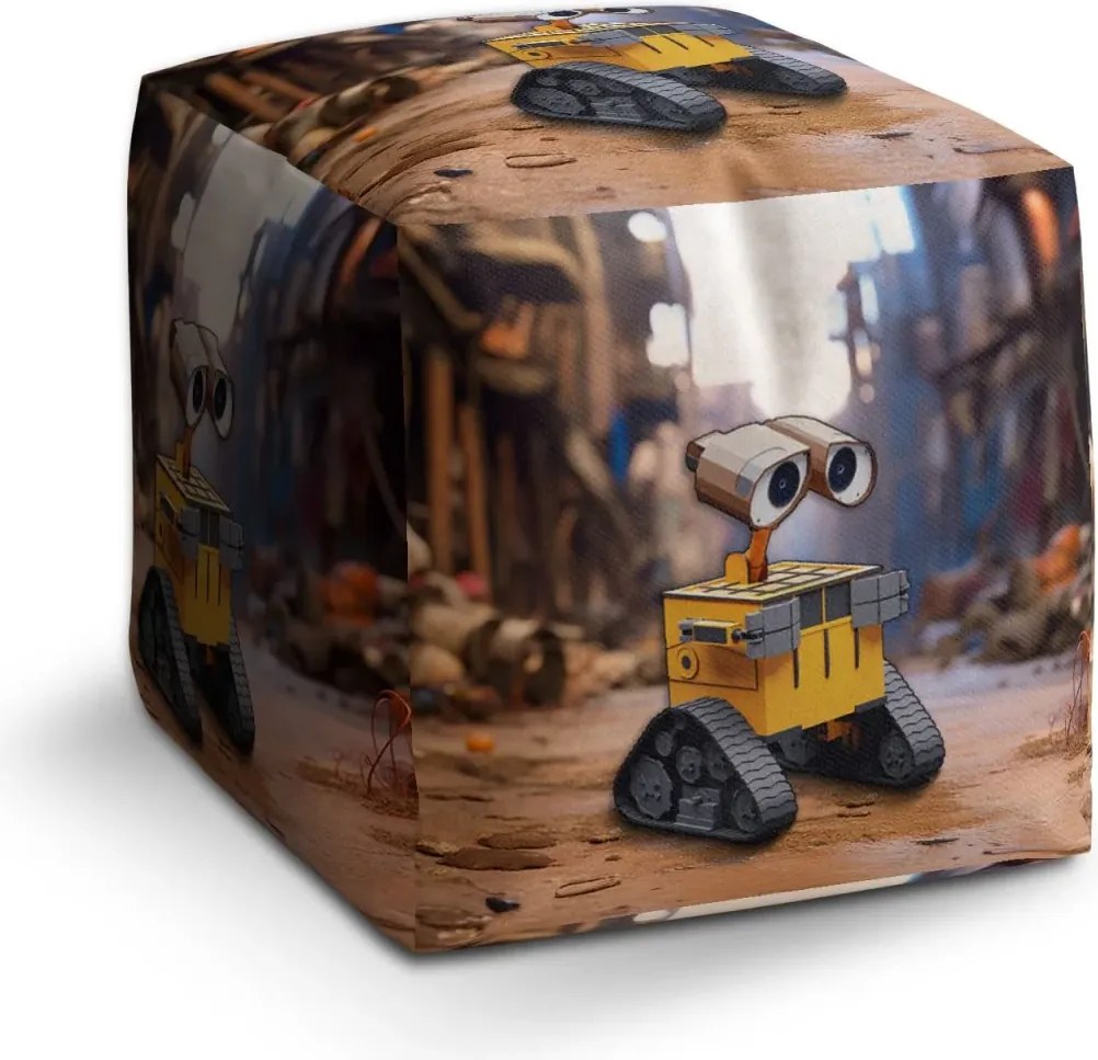 Sablio Taburet Cube Wall-E robot Město - 60x60x60 cm
