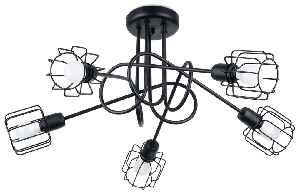 Sollux Lighting Lustr BELUCI 5S černý