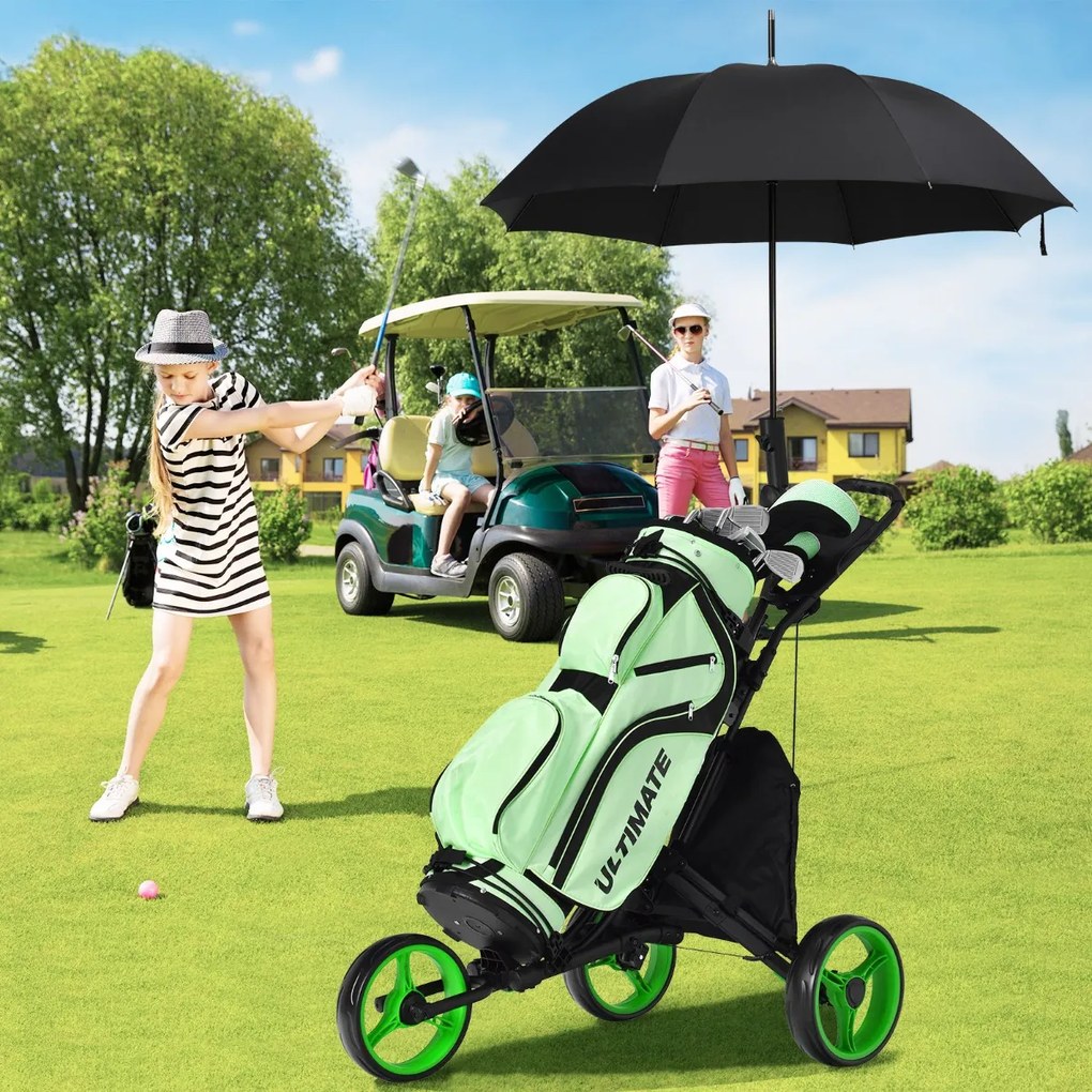 Costway Golfový vozík 3 kolový golfový vozík Golfový skládací 121